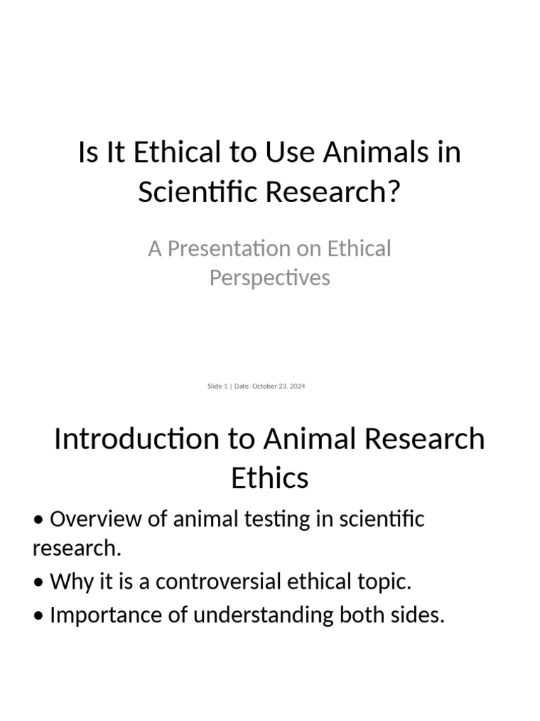 Animal Research Ethics Explained | PDF
