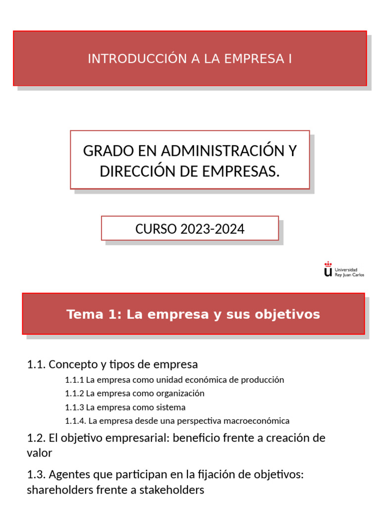 Intro I Tema 1 B | PDF | Business | Beneficio (economía)