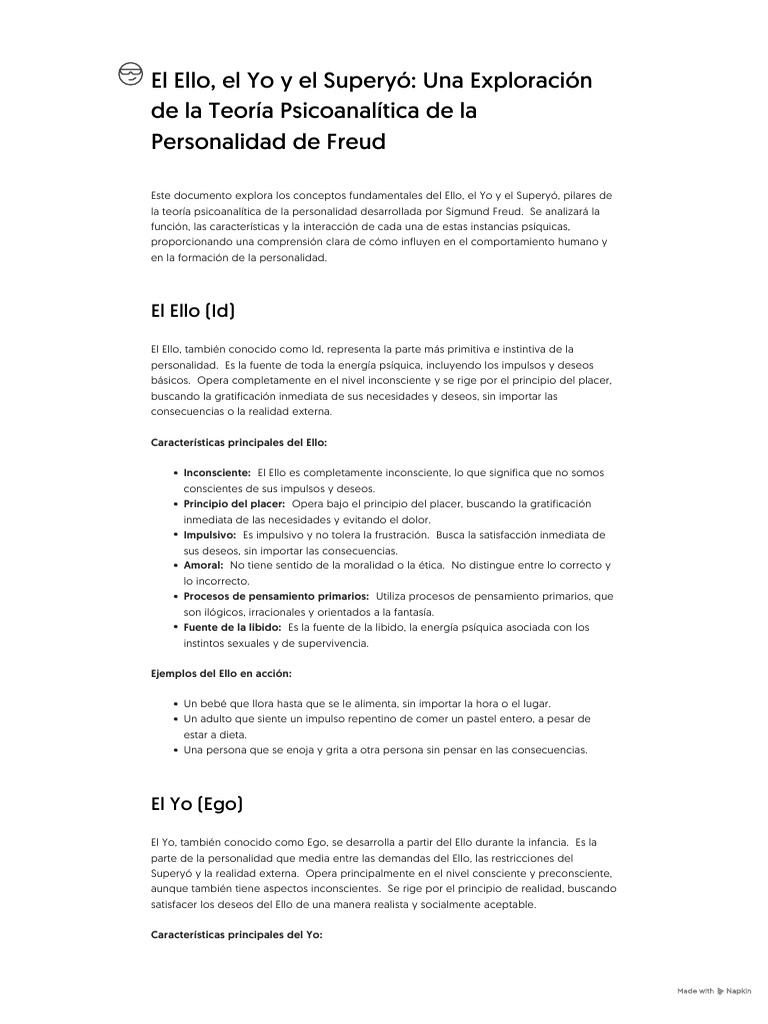 El Ello, el Yo y el Superyó_ Una Exploración de la Teoría Psicoanalítica de la Personalidad de ...