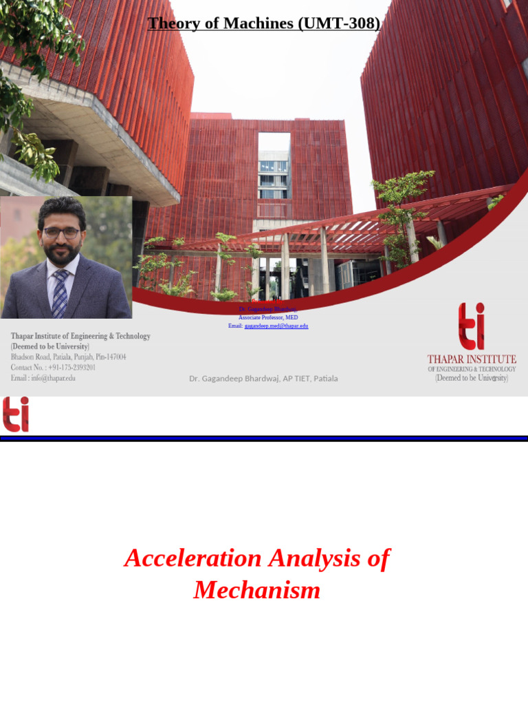 Acceleration Analysis in Mechanisms | PDF | Acceleration | Physical ...