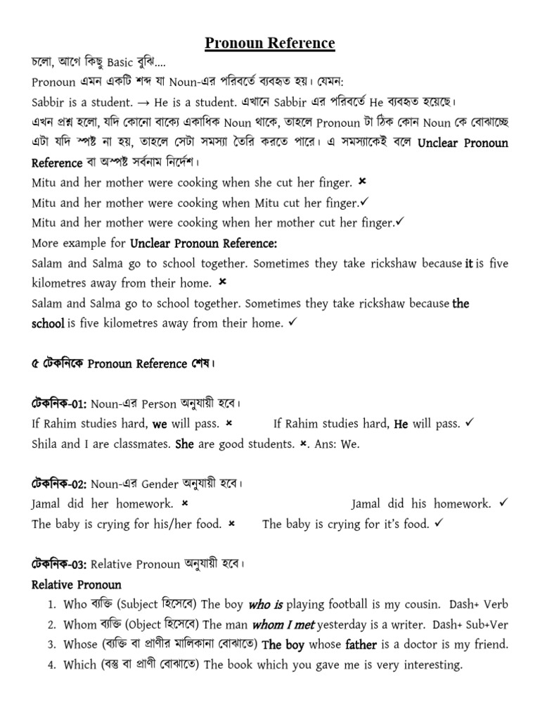 Pronoun Reference | PDF | Pronoun | Grammatical Number