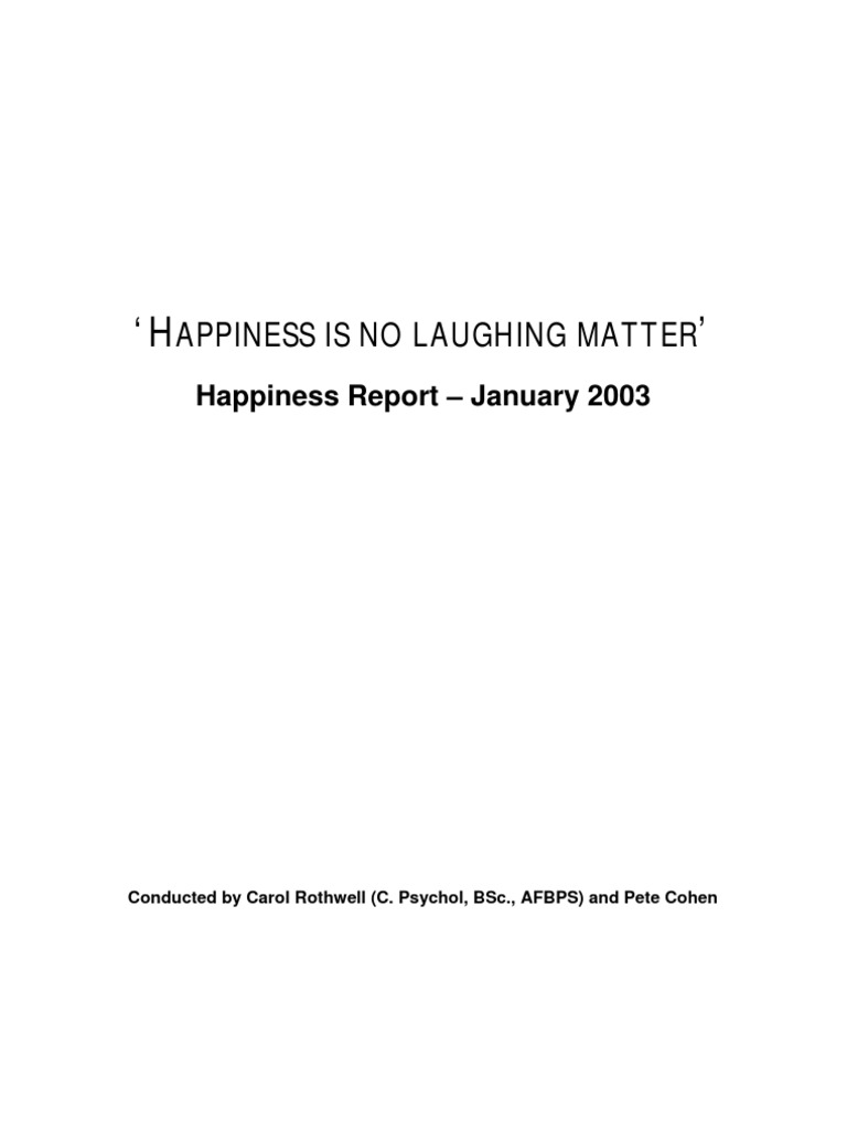 Happiness Equation Report | PDF | Work–Life Balance | Happiness