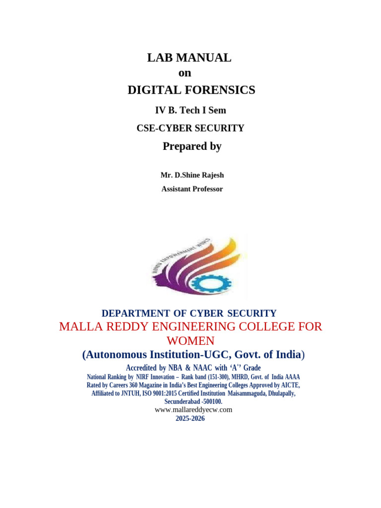 Digital Forensics Lab Manual 2025 | PDF | Computer Forensics | Digital Forensics