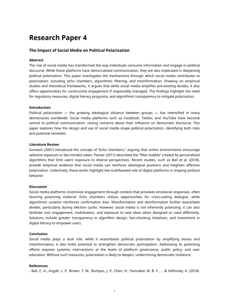 Socialmedia Polarization | PDF | Social Media | Popular Culture & Media ...
