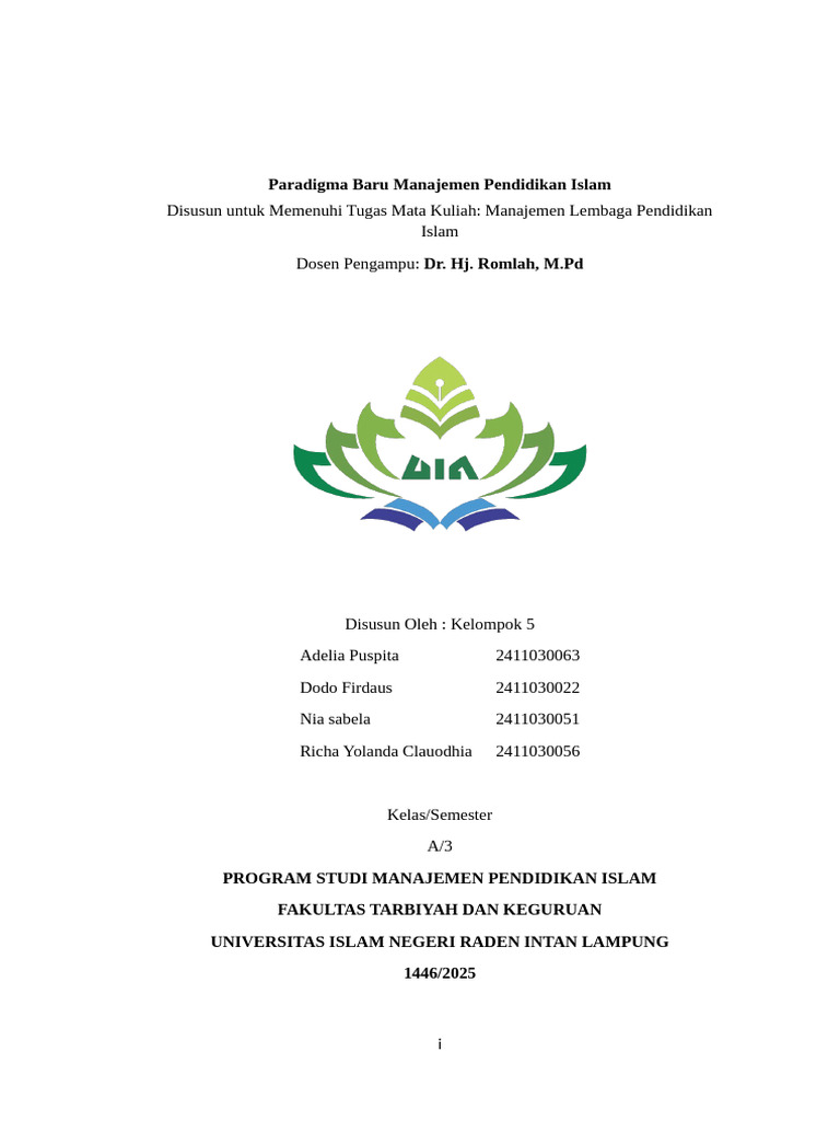 Paradigma Baru Manajemen Pendidikan Islam | PDF