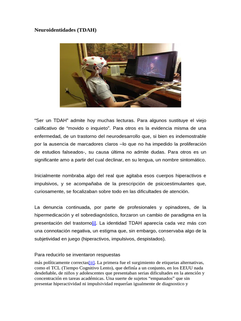 Evolución del TDAH: De Big Pharma a Big Neuro | PDF | Desorden ...