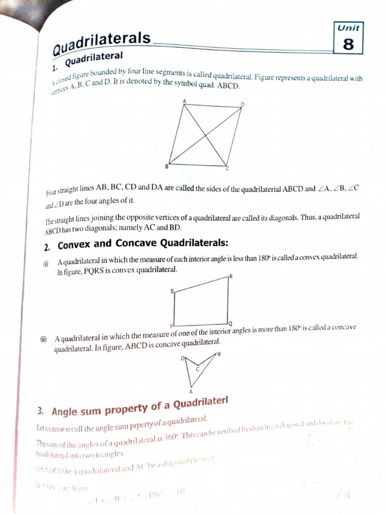 Quadrilateral Class 9 | PDF | Elementary Geometry | Euclidean Geometry