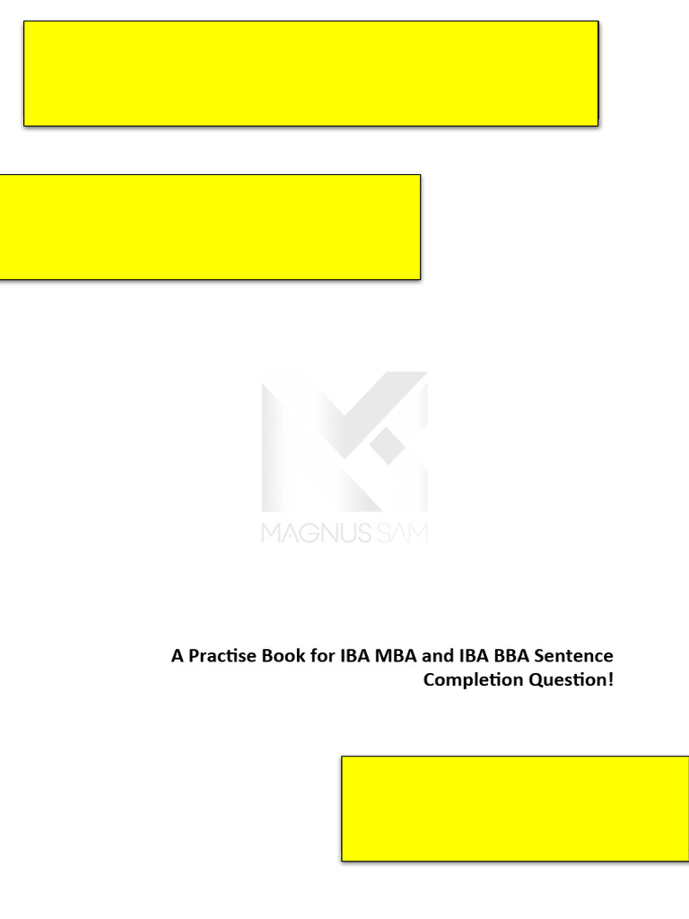 IBA MBA & BBA Sentence Completion Guide | PDF