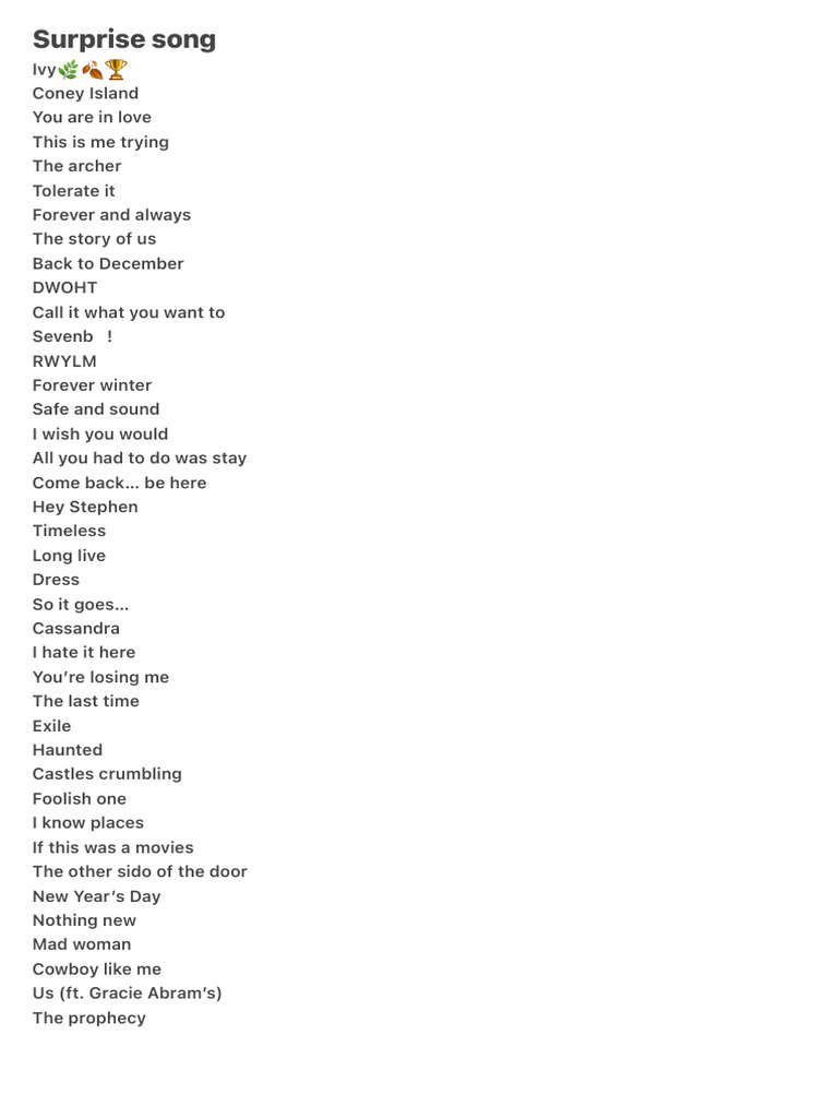Surprise Song | PDF
