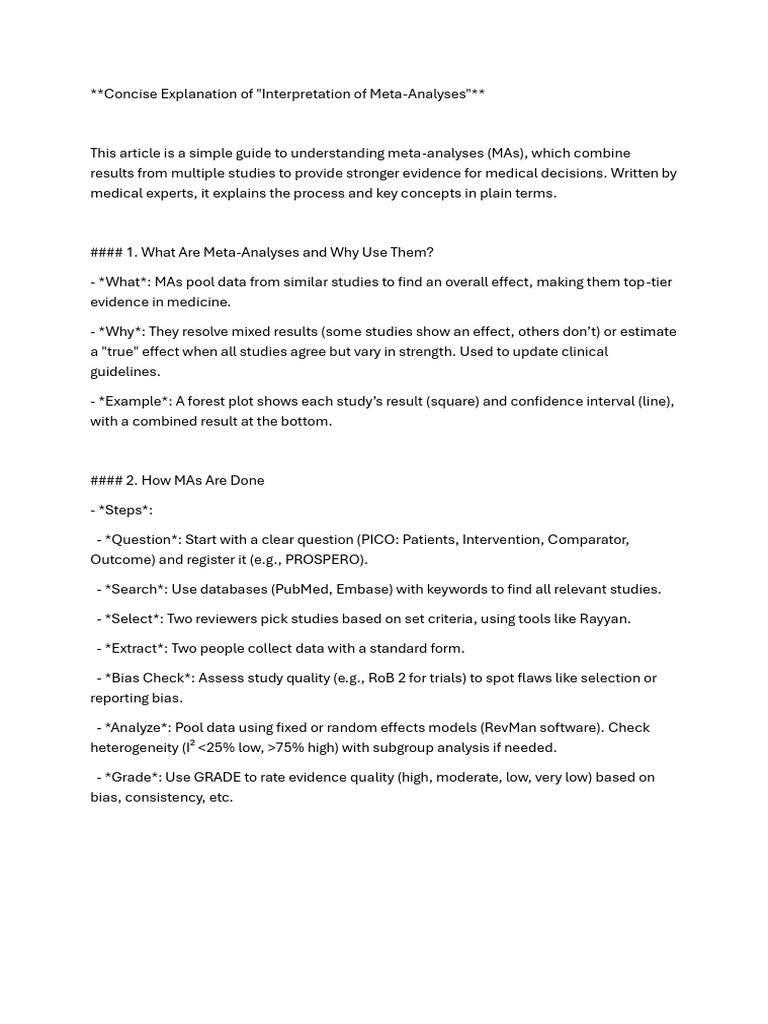 meta analysis easy | PDF | Meta Analysis | Scientific Method