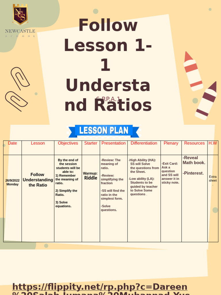 Understanding Ratios in Math Lessons | PDF | Ratio | Numbers