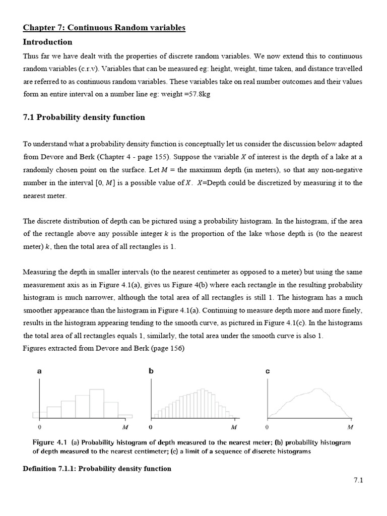 Understanding Continuous Random Variables | PDF | Probability Density ...