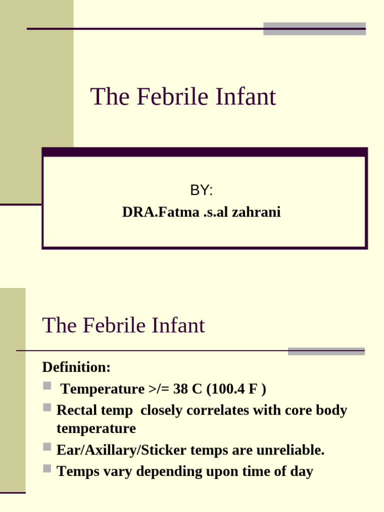 Febrile Infant Management Guidelines | PDF | Fever | Diseases And Disorders