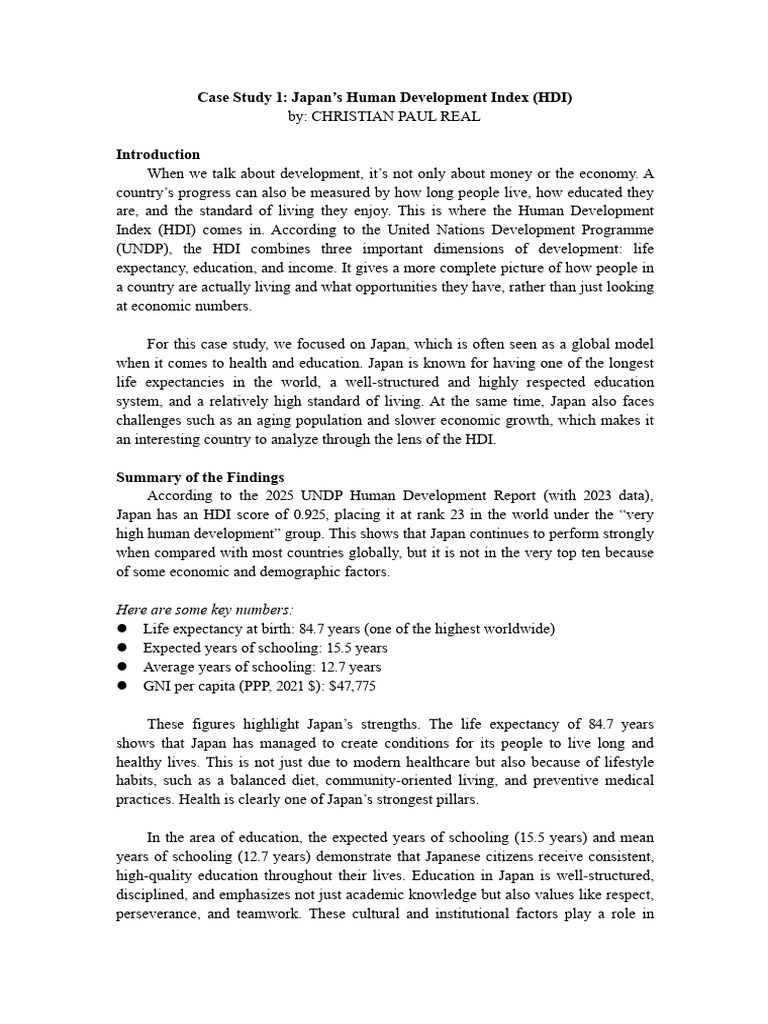 Japan's HDI: A Comprehensive Analysis | PDF | Human Development Index ...