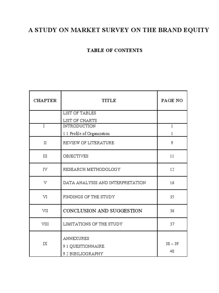 Market Survey on Brand Equity Analysis | PDF | Brand | Sampling ...