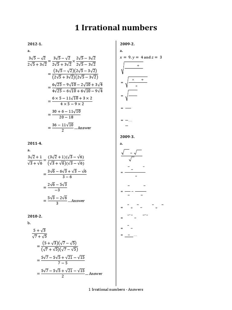 Simplifying Irrational Expressions | PDF | Logarithm | Complex Analysis