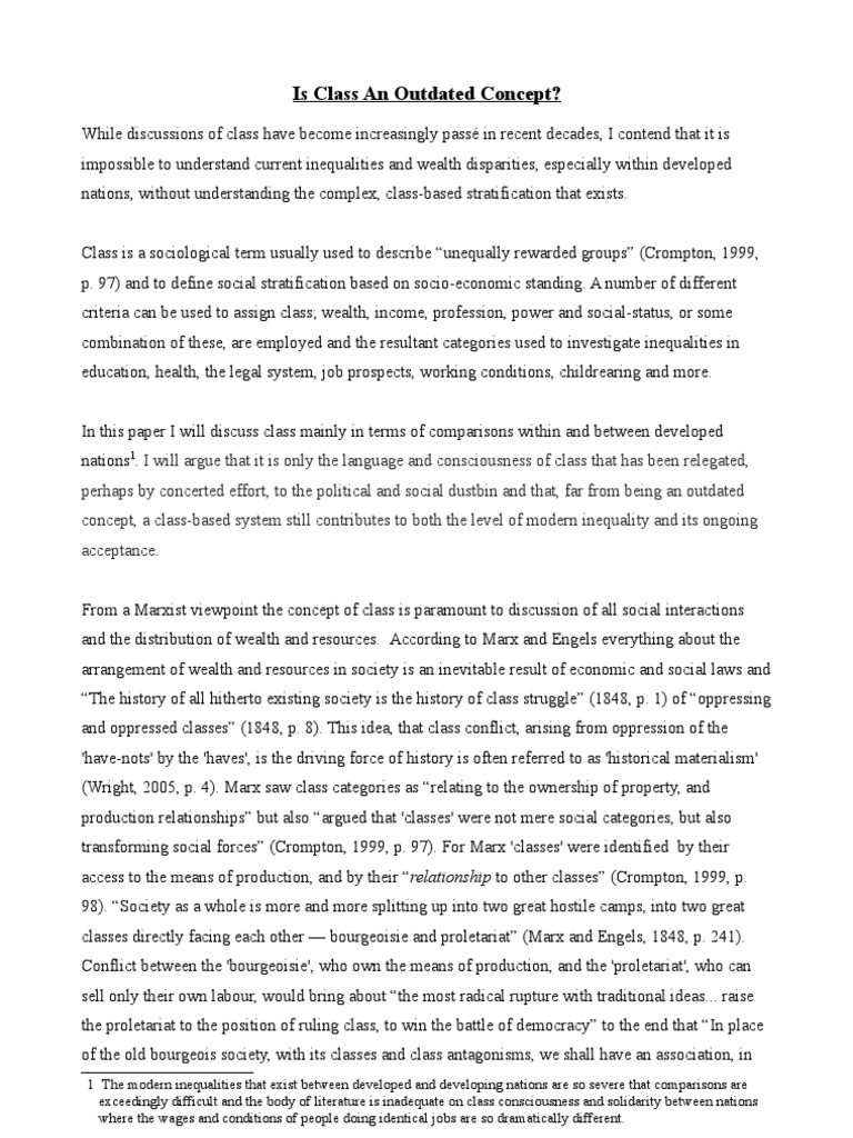 Is Class An Outdated Concept | PDF | Economic Inequality ...