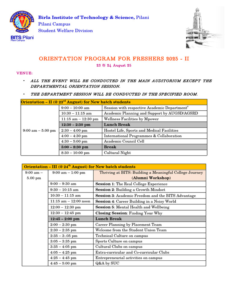 Orientation Program - 25-II | PDF | Physical Sciences
