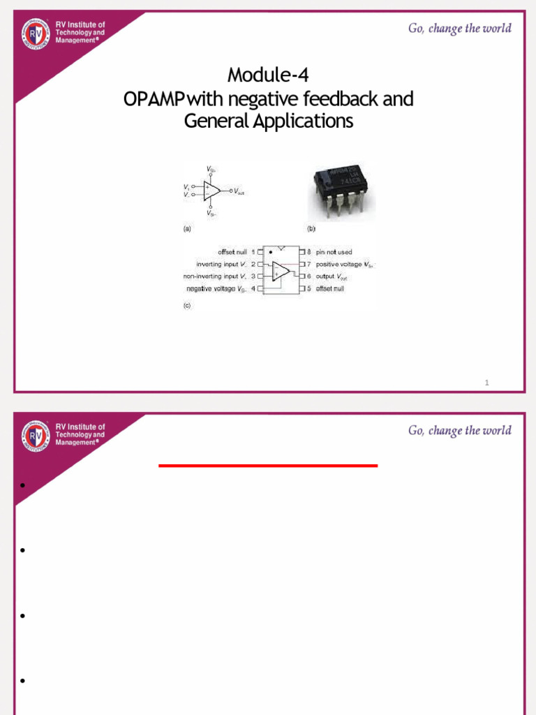 Op-Amp Basics: Negative Feedback & Applications | PDF | Operational ...