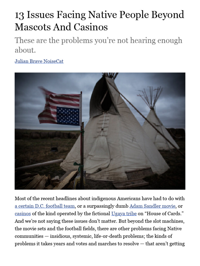 13 Issues Facing Native People Beyond Mascots and Casinos - HuffPost-1 ...