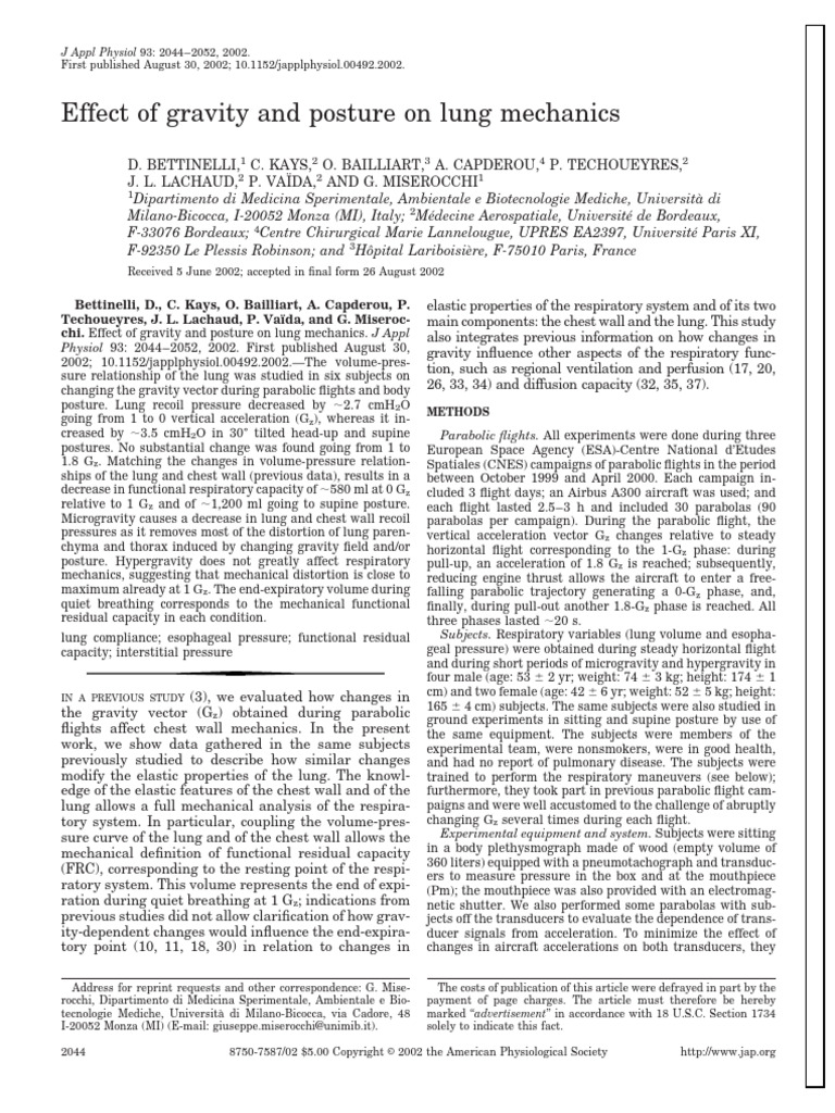 Gravity's Impact on Lung Mechanics | PDF | Lung | Regression Analysis