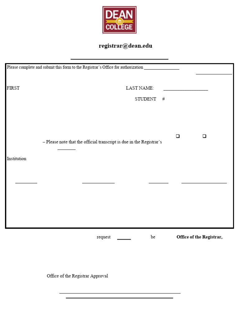 Transfer Credit Authorization Form | PDF | Academia | Higher Education