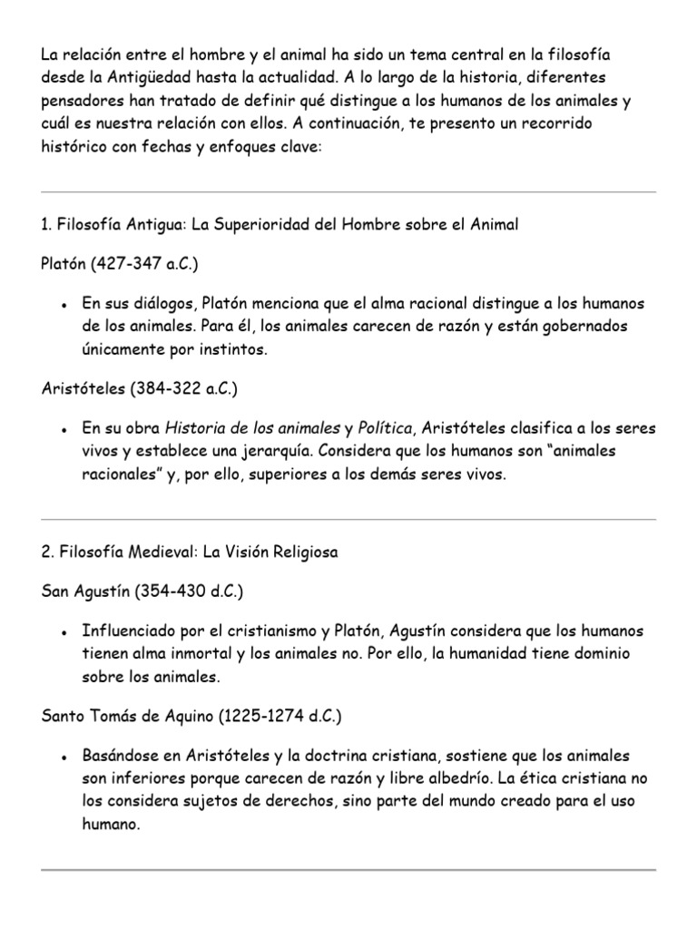 La Relación Entre El Hombre y El Animal Ha Sido Un Tema Central en La ...