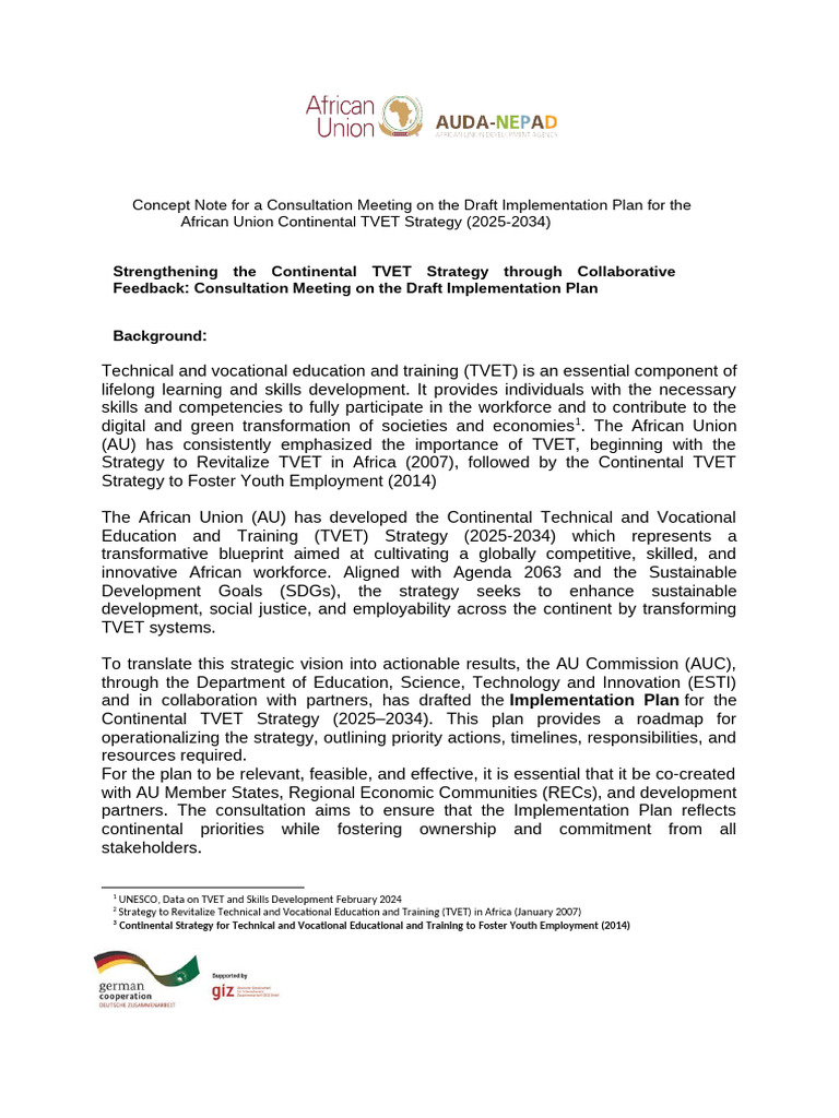 Concept Note and Agenda For A Consultation Meeting On The Draft ...