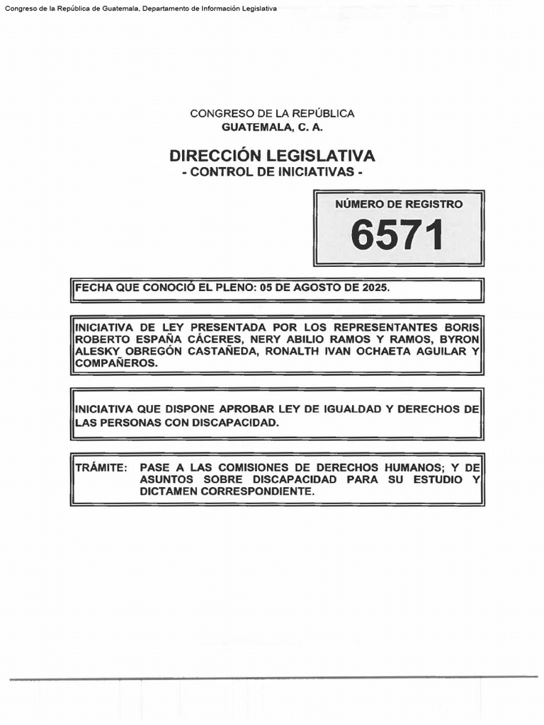 Iniciativa 6571 | PDF | Invalidez | Accesibilidad