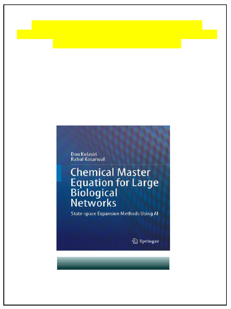 Chemical Master Equation For Large Biological Networks State Space Expansion Methods Using AI ...