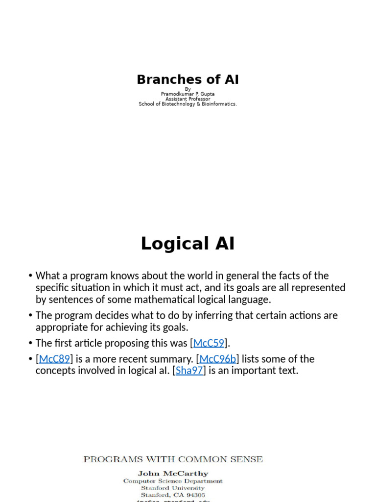 Branches of AI | PDF | Inference | Artificial Intelligence