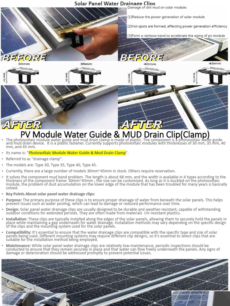 Solar PV Panel MUD Rain Water Drain Clips From Panduit Offering by ...