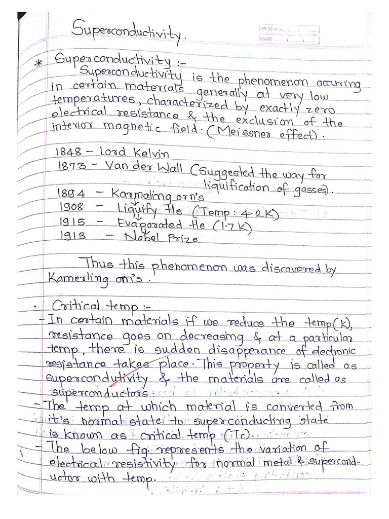 Unit 5 Notes Superconductivity Pdf