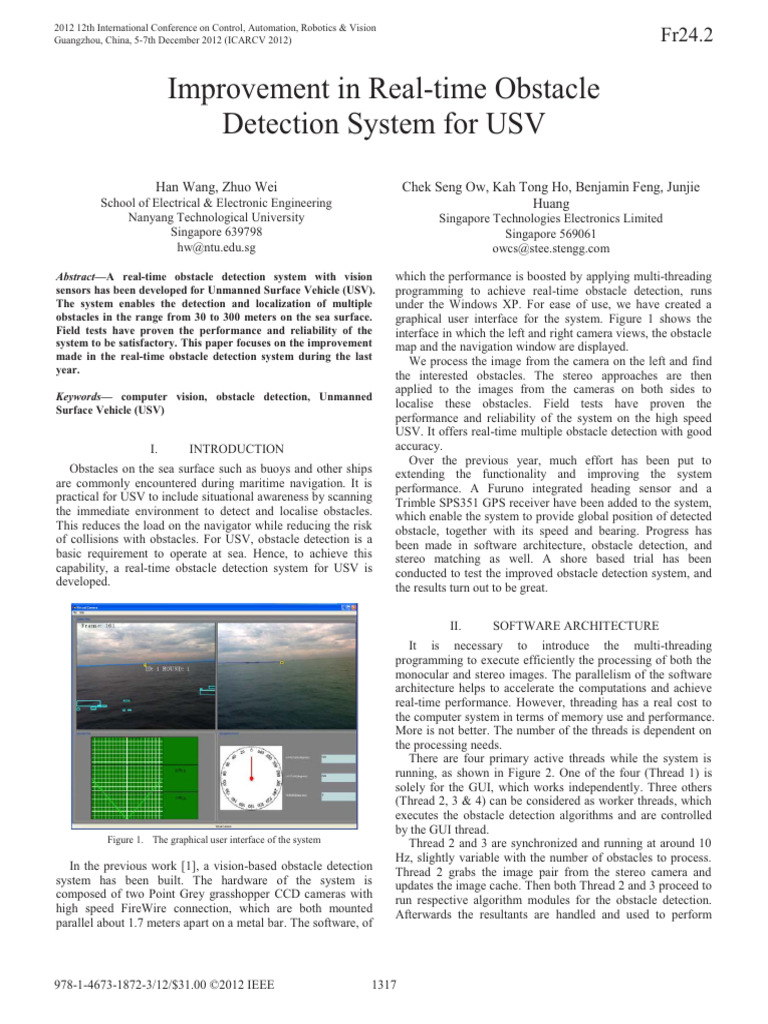 Enhanced Real-Time USV Obstacle Detection | PDF