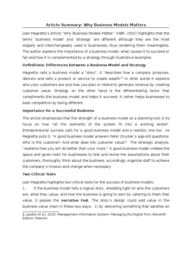 Importance of Business Models Explained | PDF | Business Model | Walmart