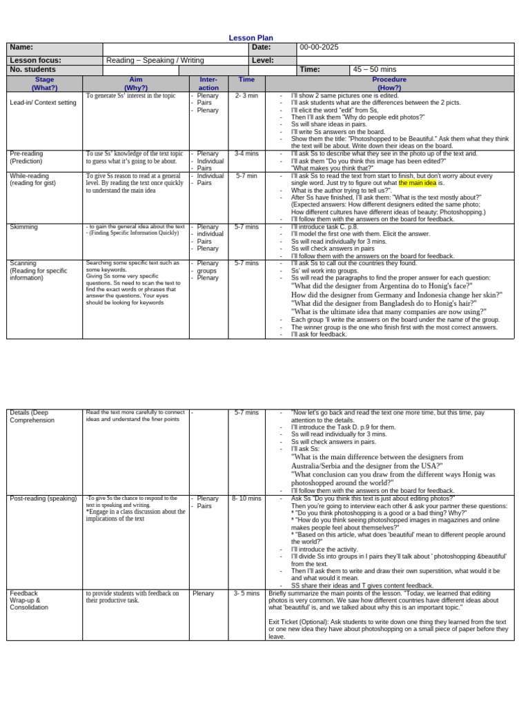Journeys U1 - Reading Lesson Plan | PDF | Cognitive Science | Learning