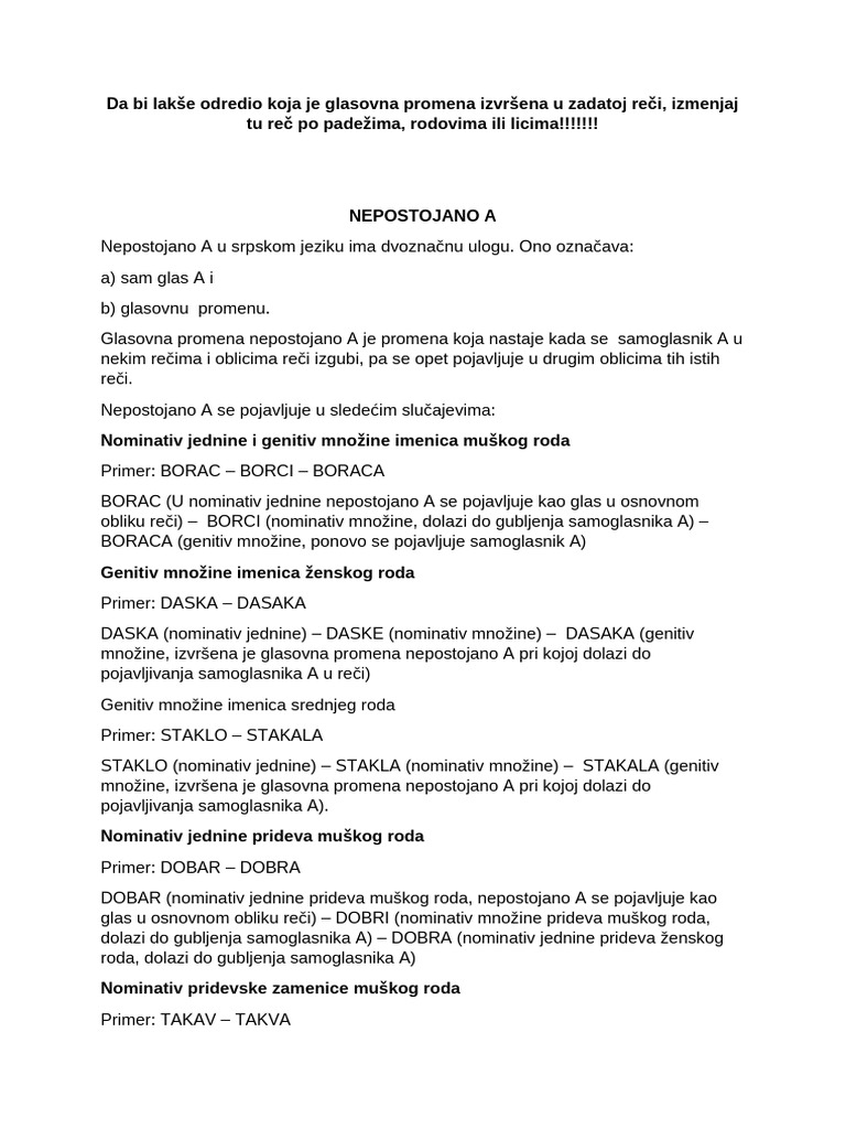 Glasovne Promene | PDF