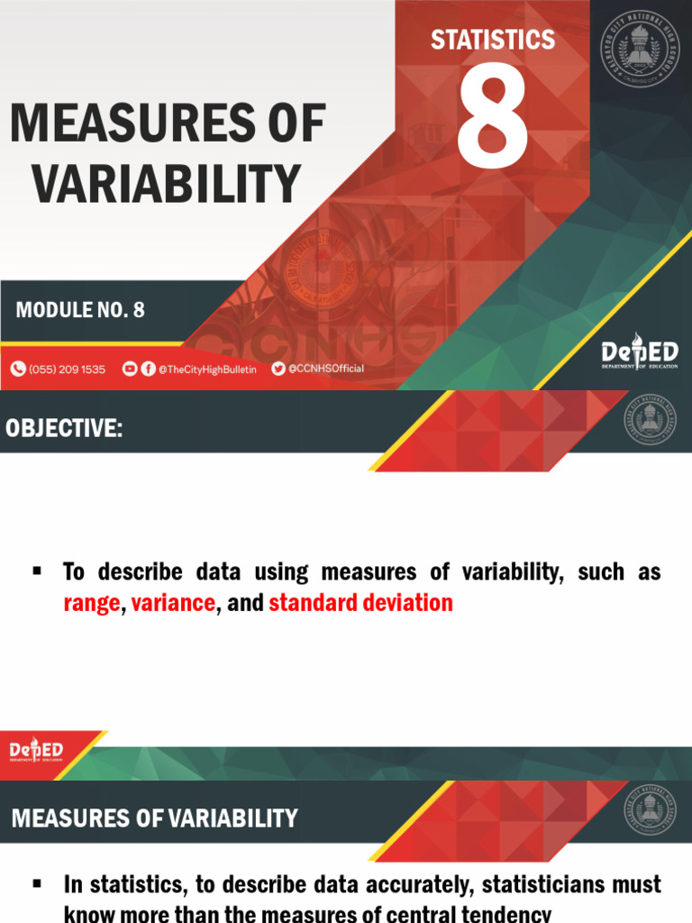 Week 5 - Measures of Variability | PDF | Variance | Statistical Dispersion