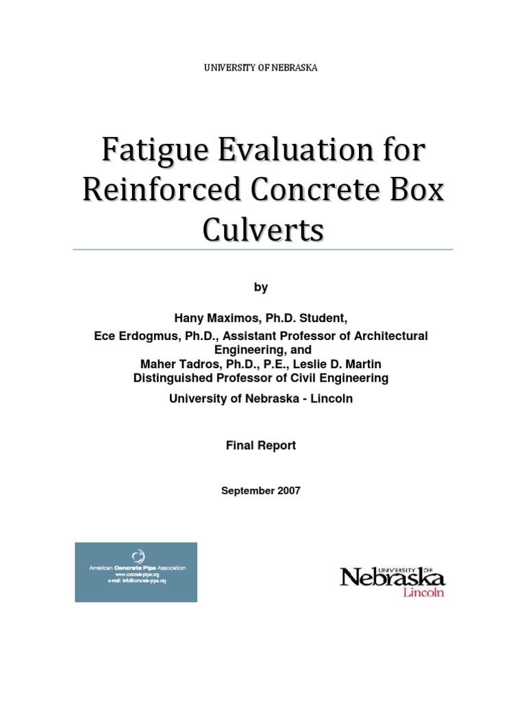 Fatigue Report Reinforced Concrete Box Culbert | PDF | Fatigue ...