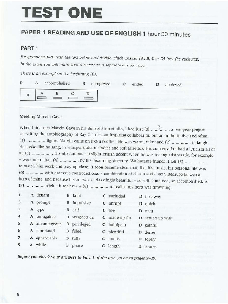 Test Part 1 Paper 1 | PDF