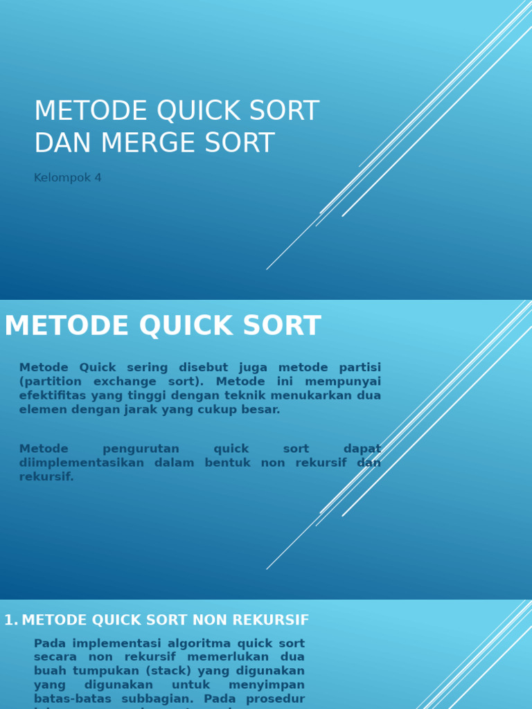 Metode Quick Sort Dan Merge Sort | PDF