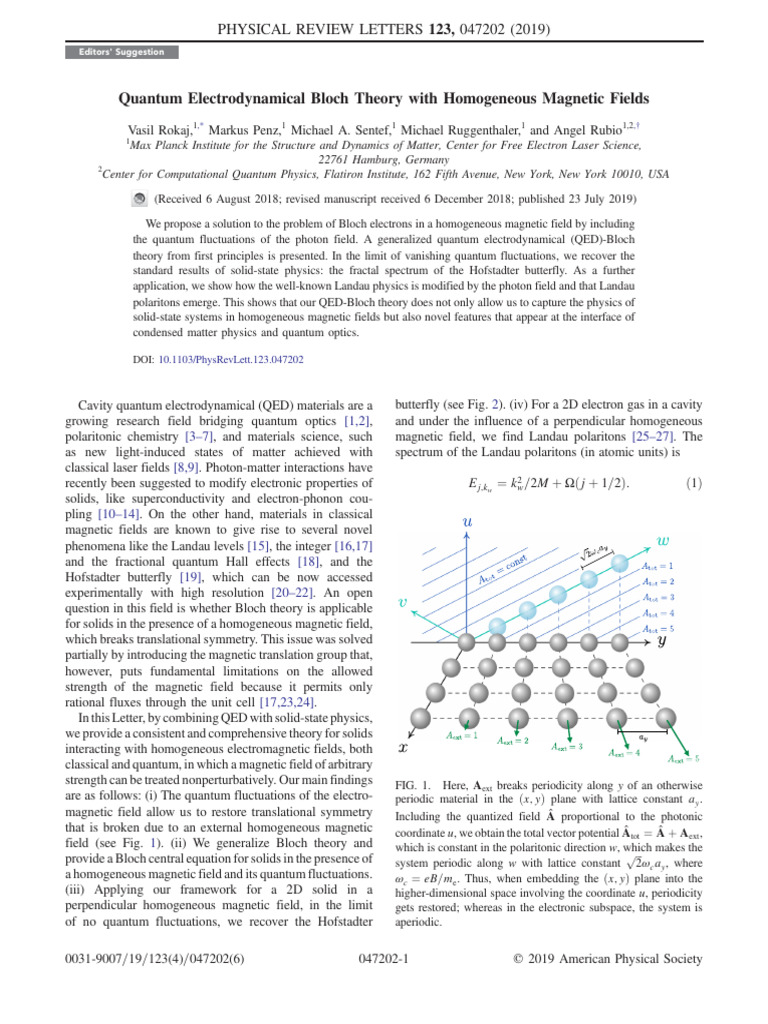 2019-Rokaj-Quantum Electrodynamical Bloch Theory With Homogeneous ...