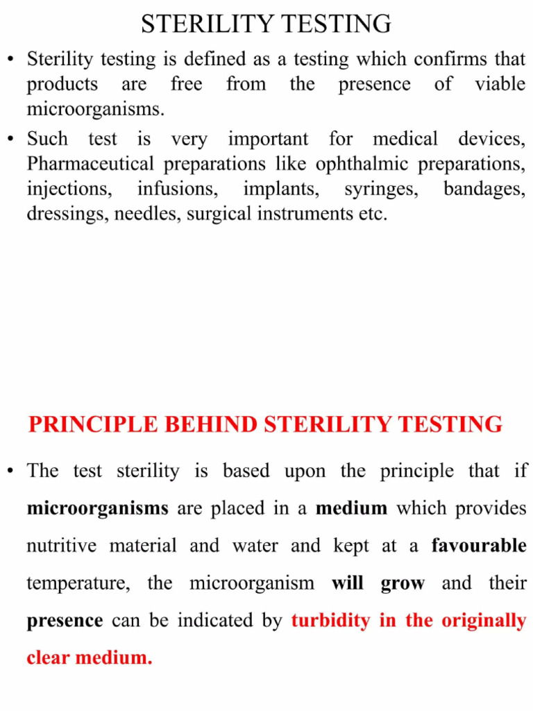 Sterlity Testing | PDF