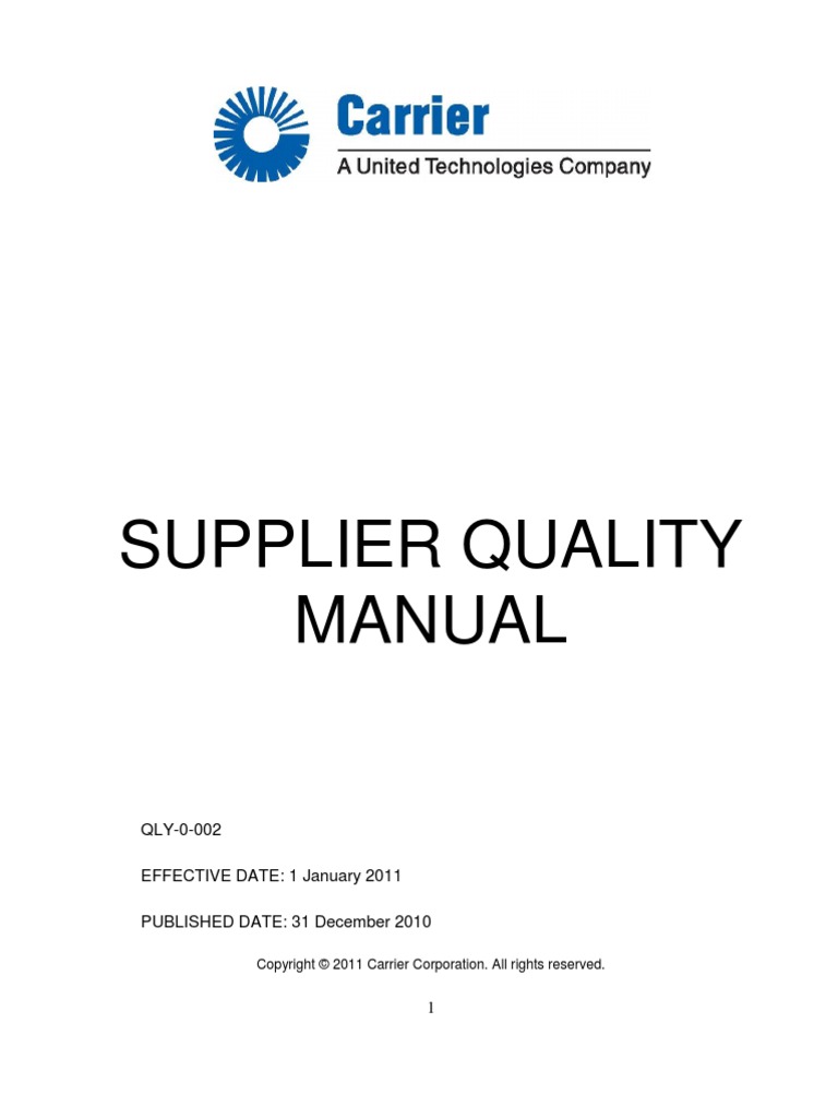 Supplier Quality Manual | PDF | Reliability Engineering | Specification (Technical Standard)