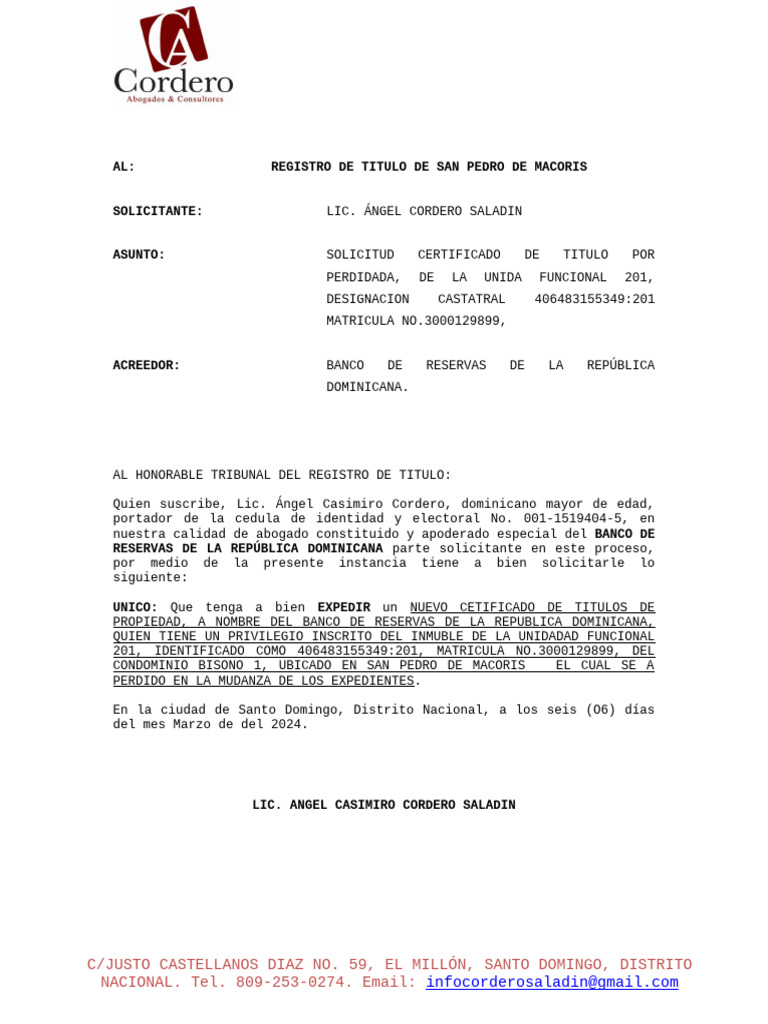 HOJA TIMBRADA MODELO | PDF | República Dominicana