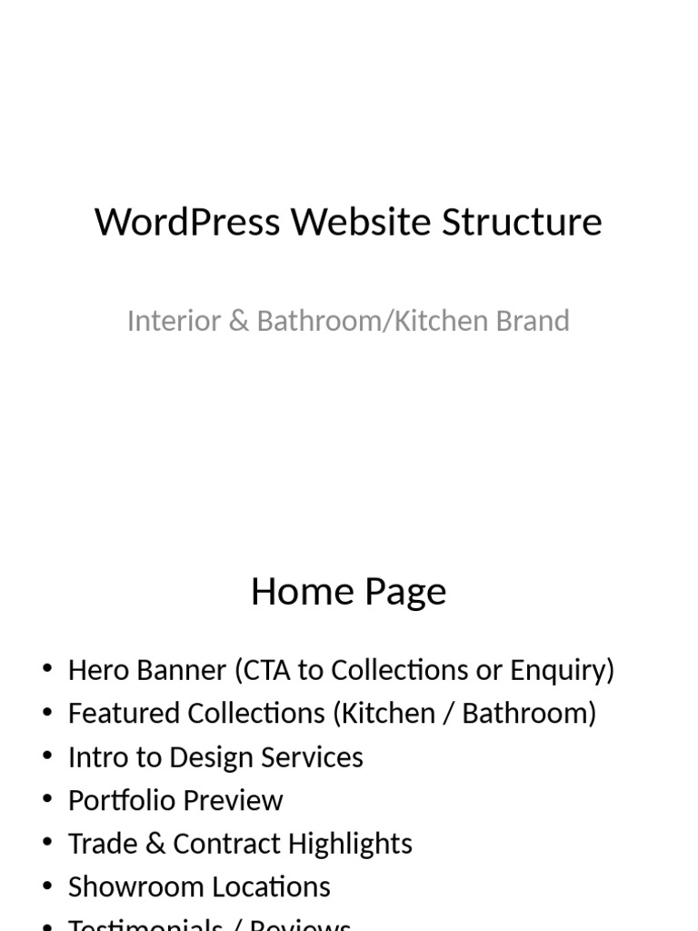 WordPress Site Structure for Interiors | PDF