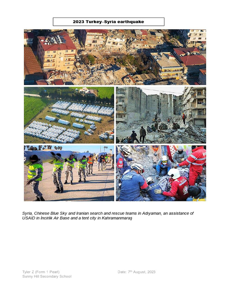 Form 1 English - Natural Disaster Assignment (7th August 2023) by Tyler ...
