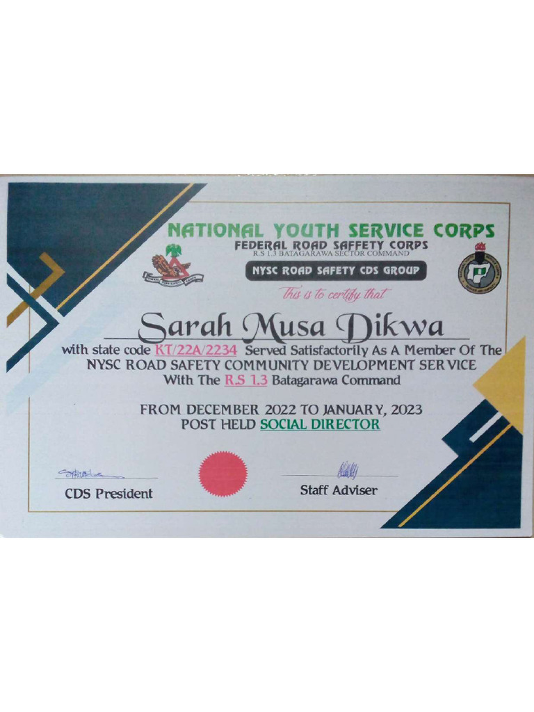CDS Certificate | PDF