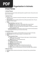 NEET Notes: Structural Organisation in Animals | PDF | Tissue (Biology ...