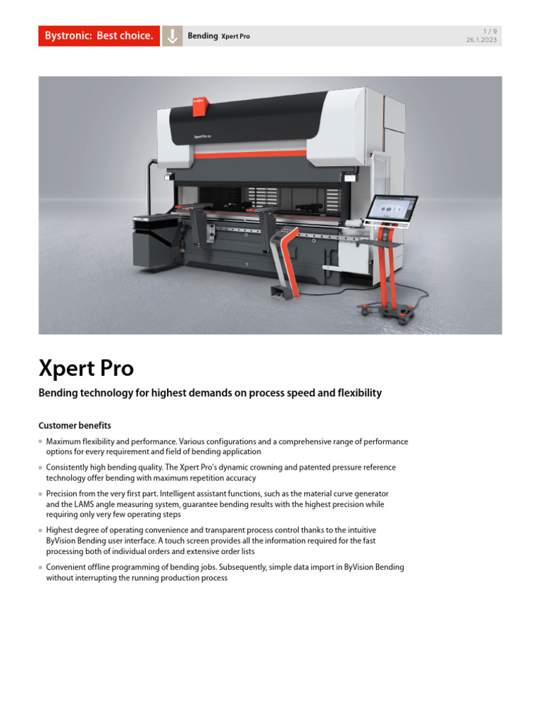 63d2f7f905b8de2ad76f75fc Bystronic Pro | PDF | Length